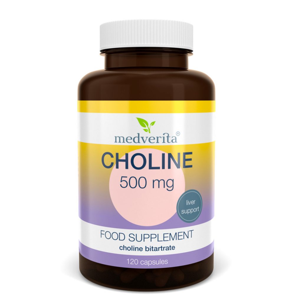 MEDVERITA Choline 500 mg - 120 Caps - Free UK Delivery on All Orders
